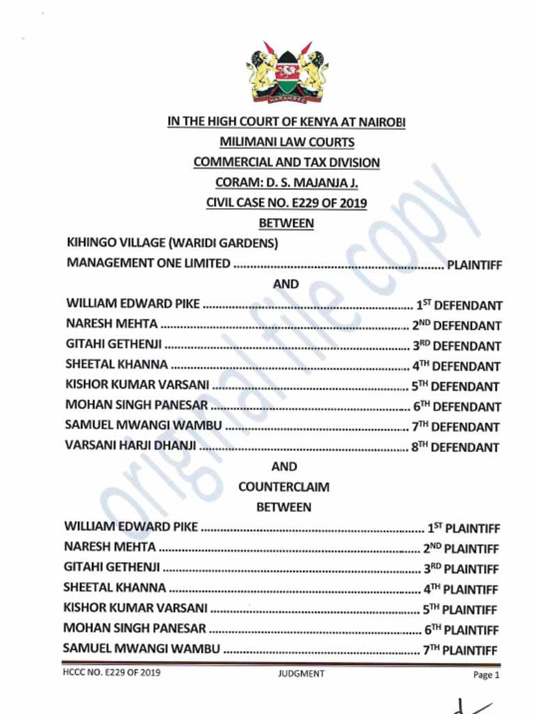 Kihingo Judgement 20-11-2020 | PDF