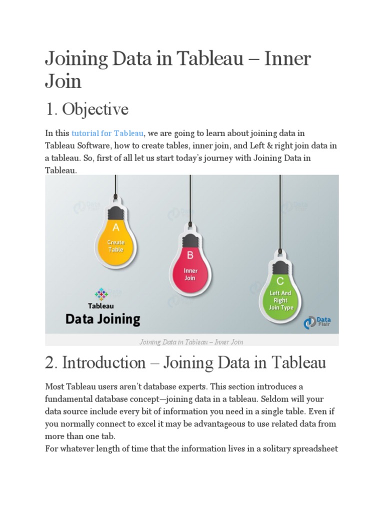 Joining Data: Inner and Outer Joins in Tableau | PDF | Spreadsheet ...