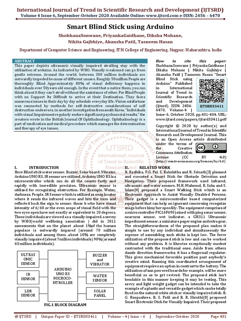 Smart Blind Stick Using Arduino | PDF | Global Positioning System | Visual Impairment