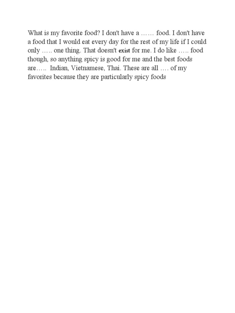 What Is My Favorite Food | PDF