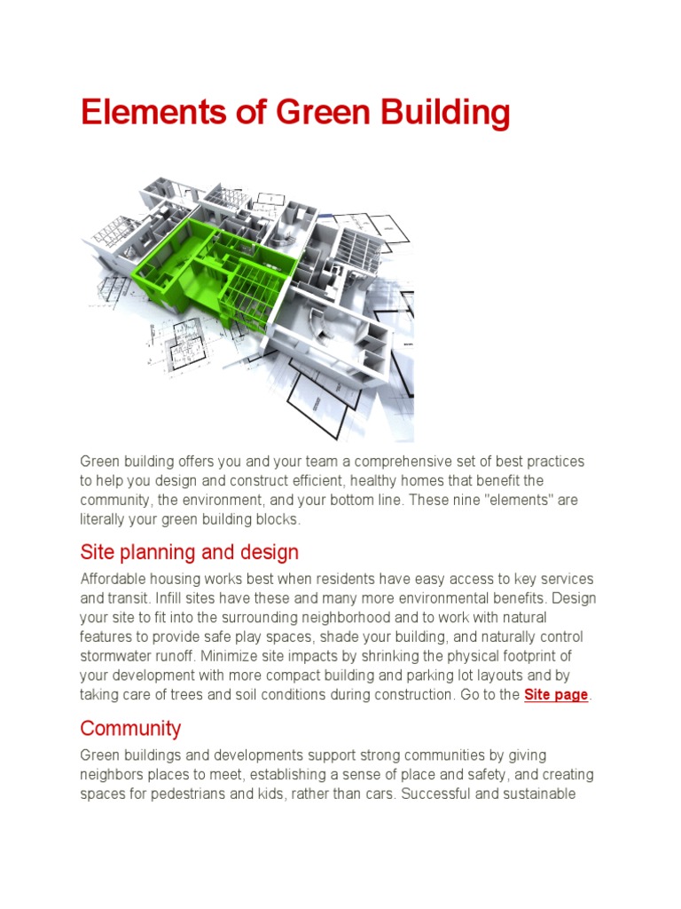 Key Elements of Green Building | PDF | Green Building | Framing ...