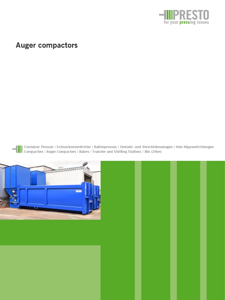 Auger Compactor - EN | PDF | Waste Management | Recycling