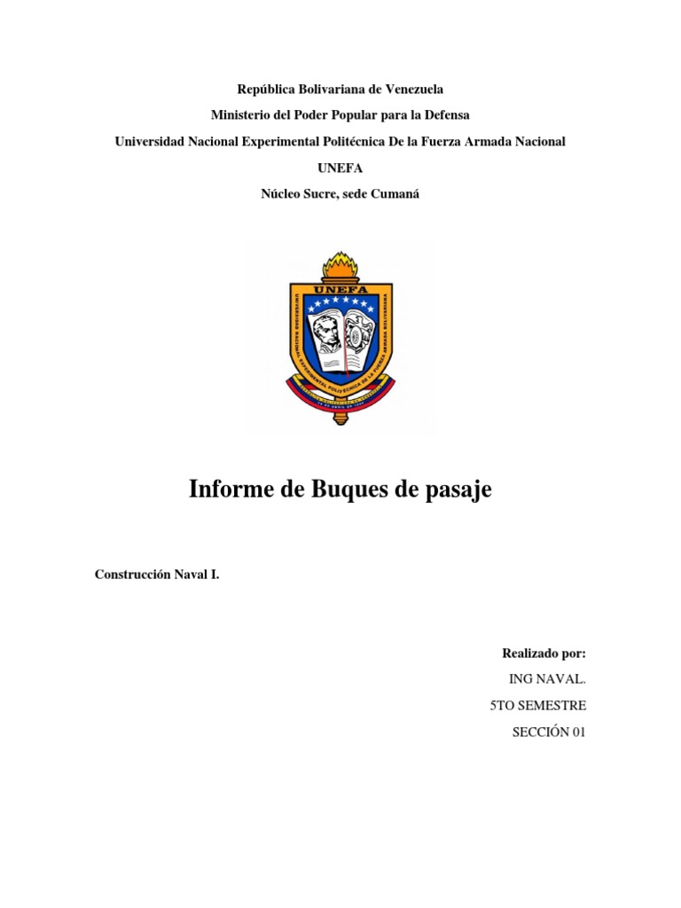 Informe Buques de Pasaje | PDF | Transportar | Transatlánticos