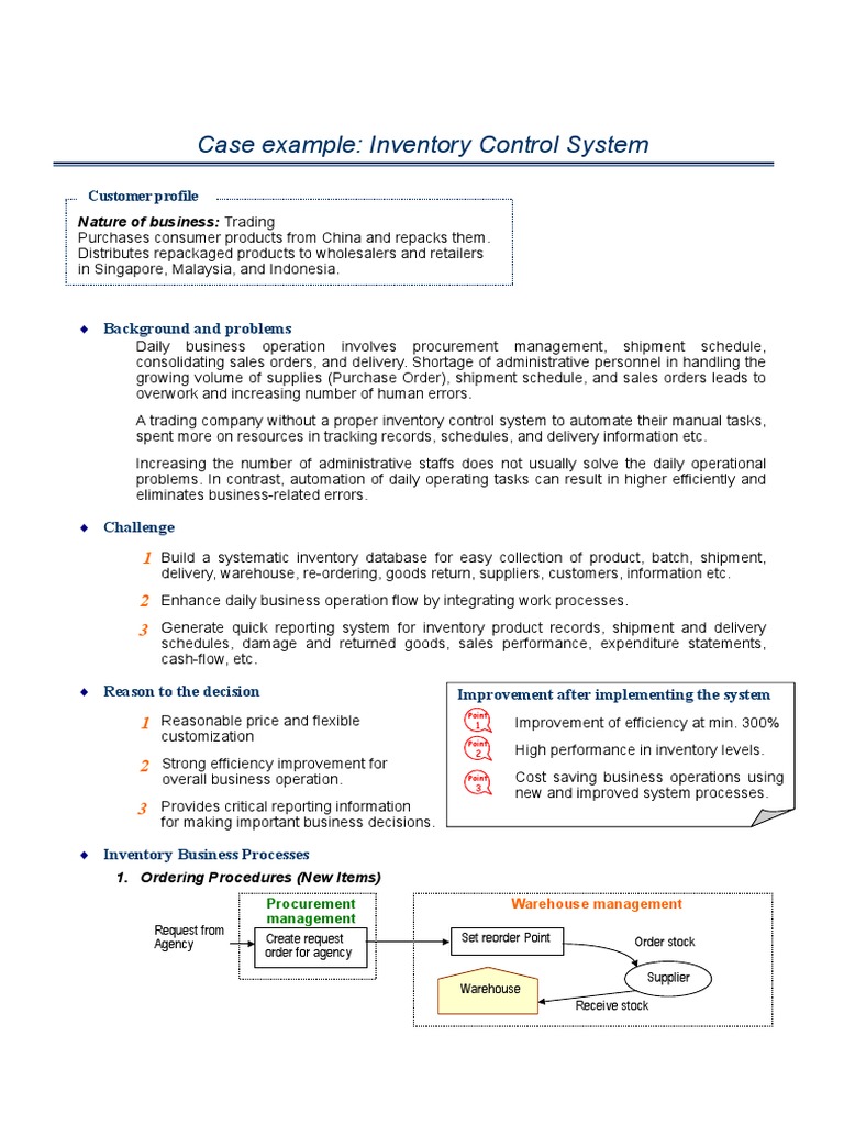 Optimizing Inventory Control Systems | PDF | Warehouse | Inventory