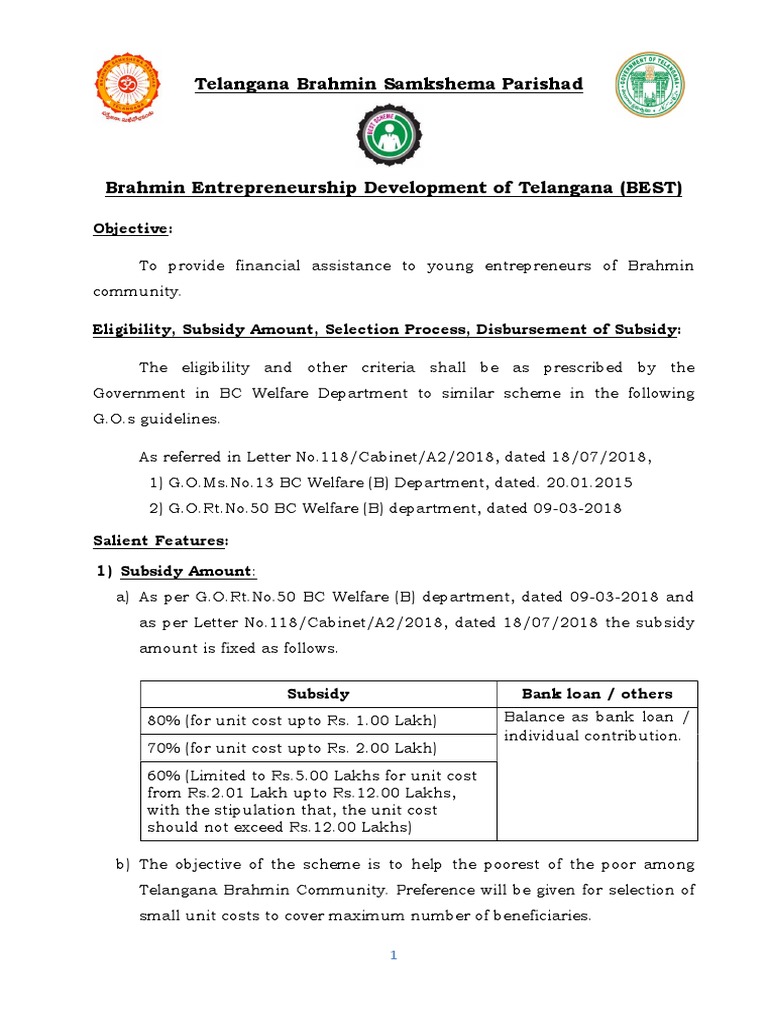 Guidelines For BEST Scheme - English | PDF | Government | Economies