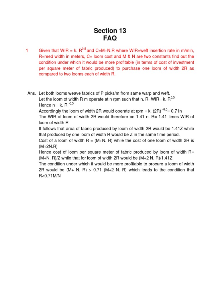 Loom Cost Efficiency Analysis | PDF