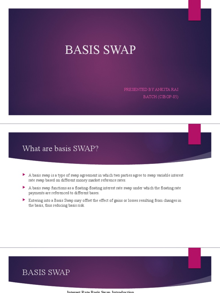 Basis Swap: Presented by Ankita Rai Batch (Cibop-85) | PDF