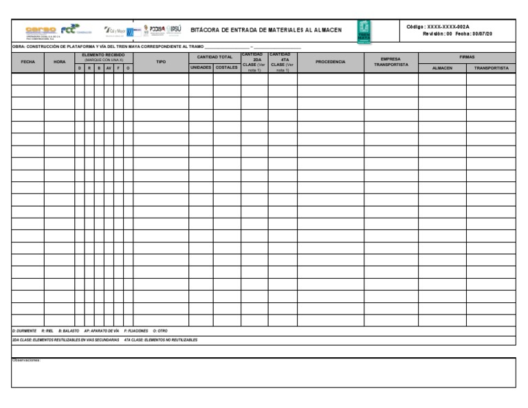 XXXX-XXXX-002 Bitacora de Entrada Modificado | PDF