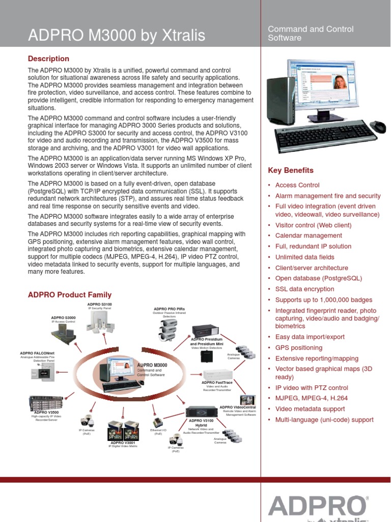 04 Adpro M3000 Tds A4 Lores | PDF | Access Control | Transport Layer ...