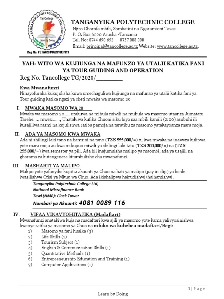 Tour Guide Joining Instruction | PDF