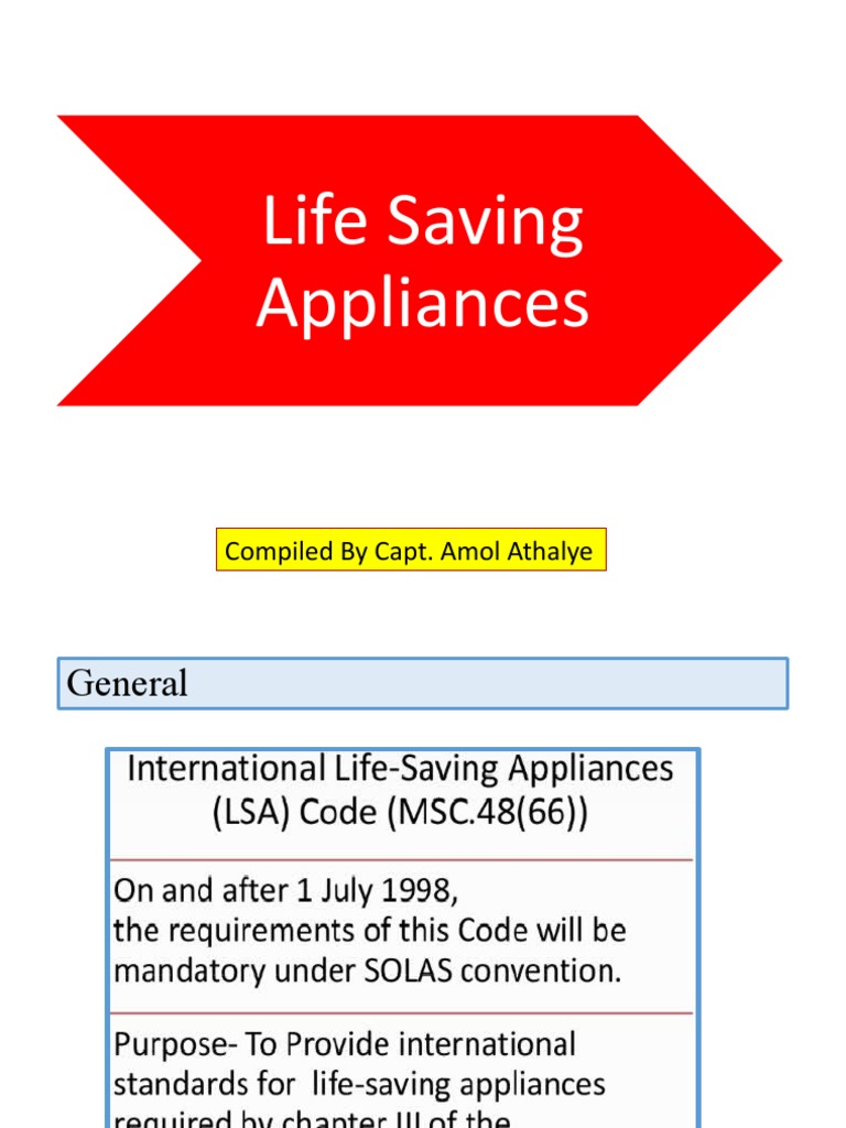 Life Saving Appliances (Lsa) | PDF | Nature | Entertainment (General)