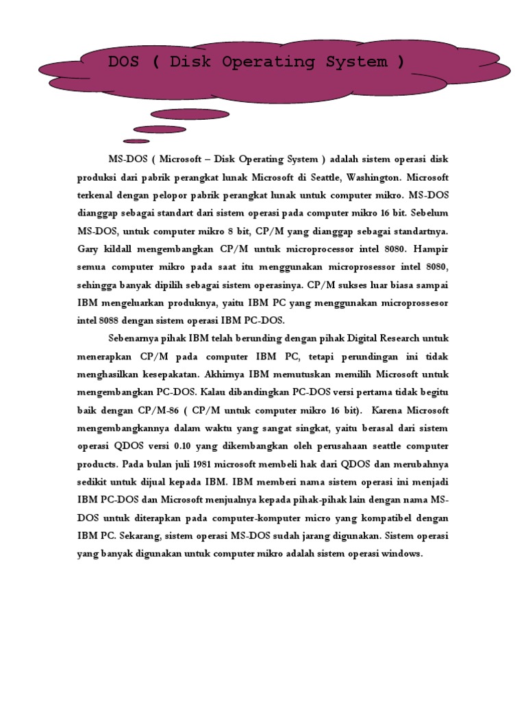 DOS (Disk Operating System) | PDF | Komputer
