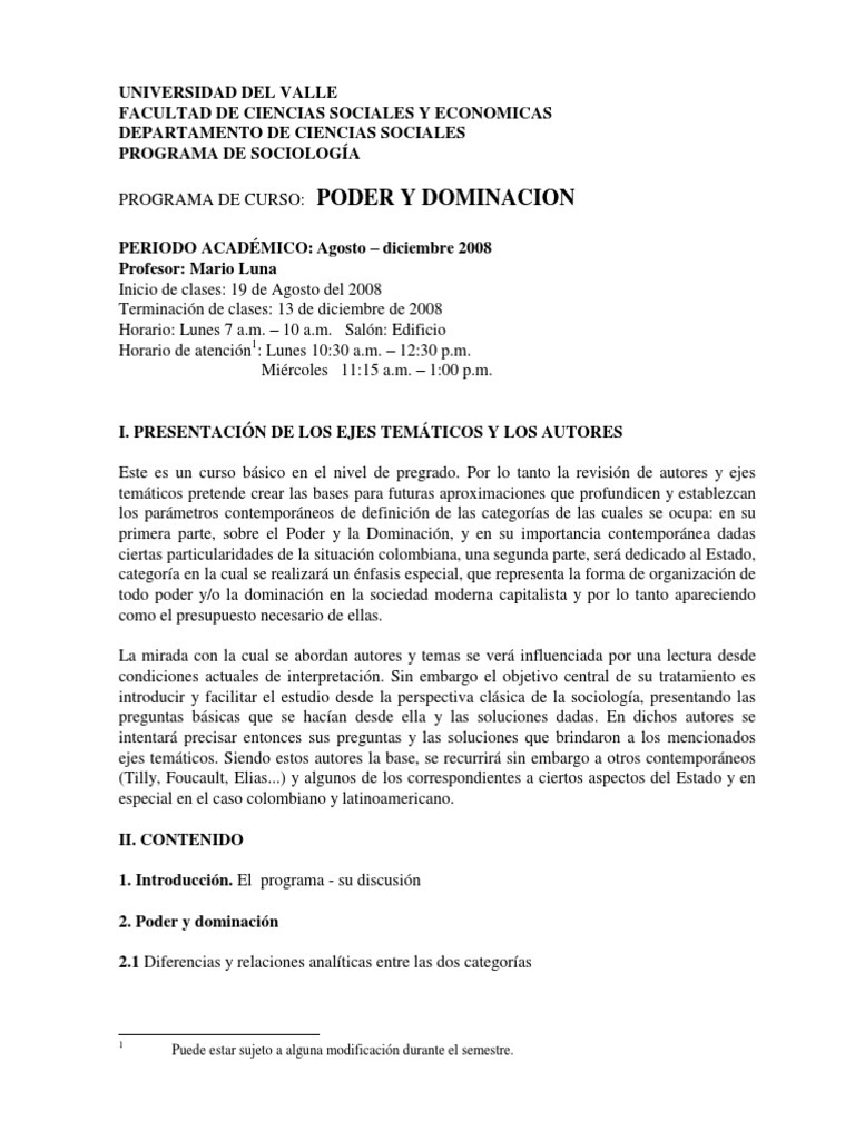 Poder y Dominación | PDF | Karl Marx | Estado (política)