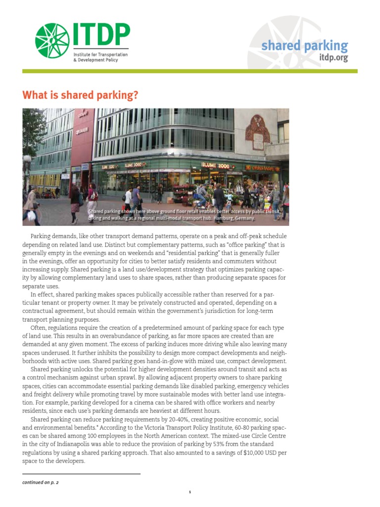 Shared-Parking ITDP | PDF | Parking | Public Transport