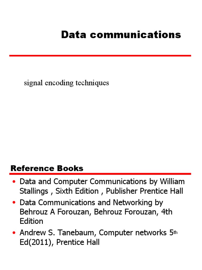 Lecture 4 Signal Encoding Techniques Pdf Data Transmission Modulation