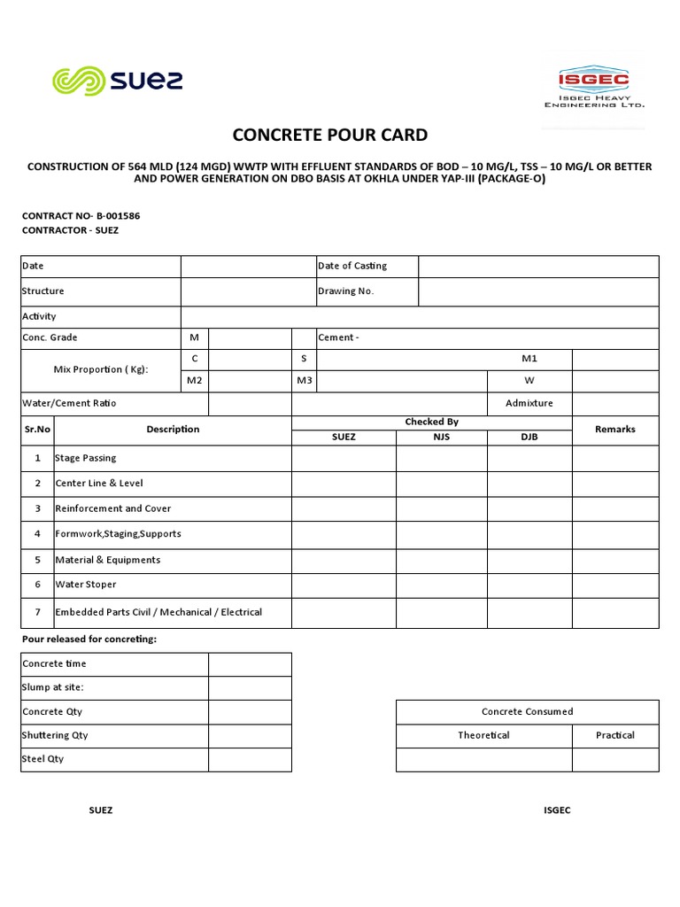 Pour Card 2 - Format | PDF | Concrete | Masonry