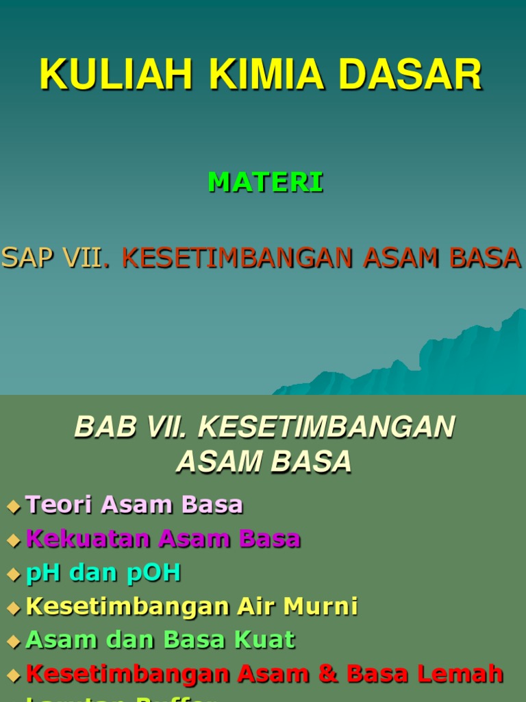 Kesetimbangan Asam Basa | PDF | Analysis | Physics