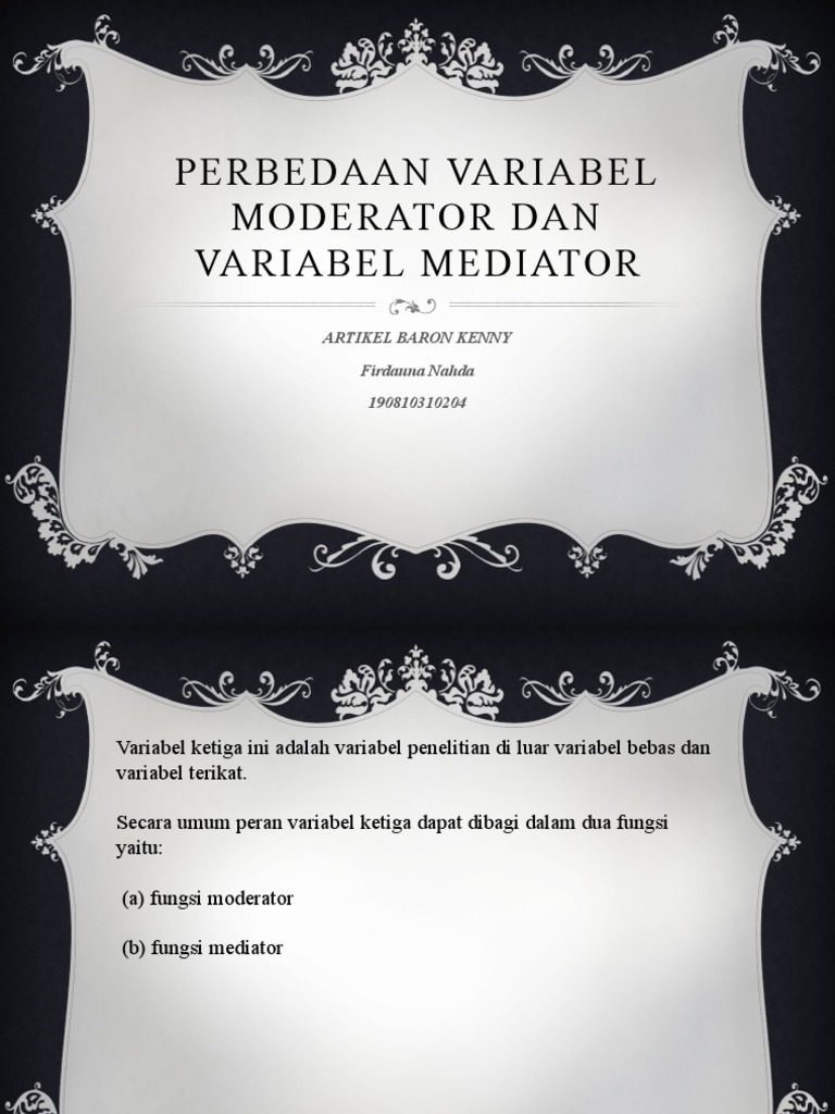 Perbedaan Variabel Mediator dan Moderator | PDF