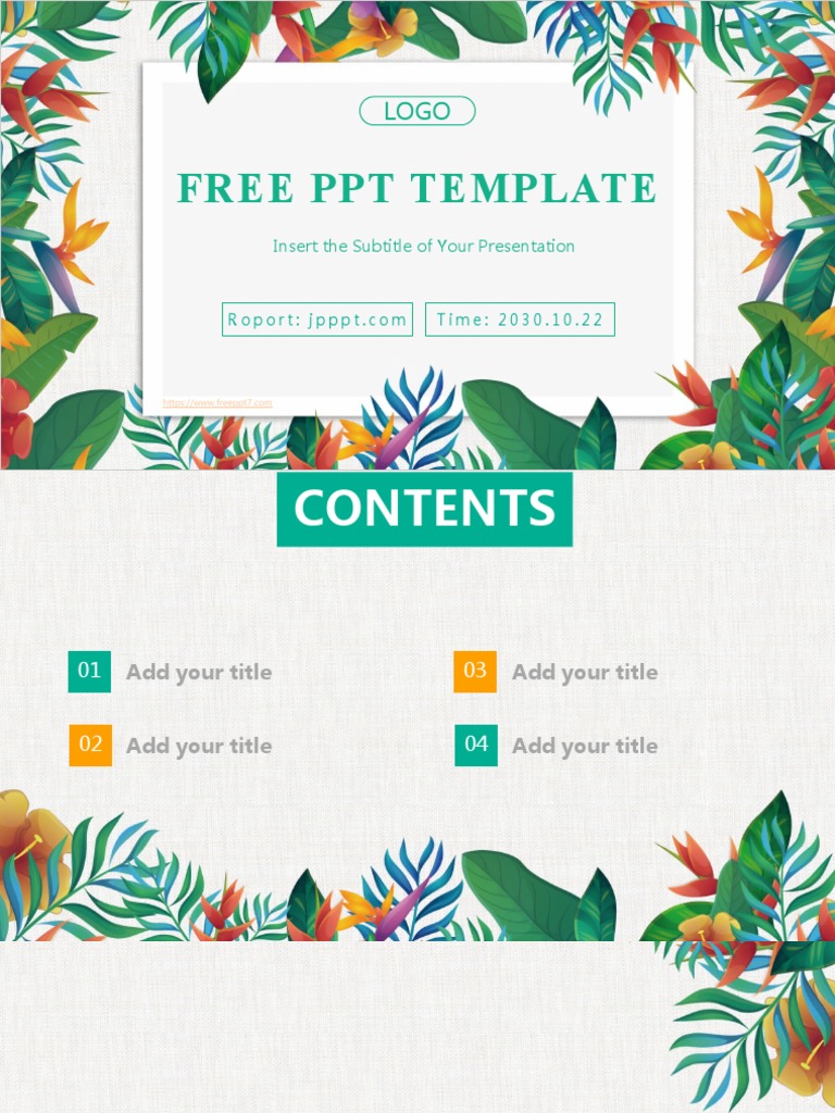 Free PPT Template: Insert The Subtitle of Your Presentation | PDF ...