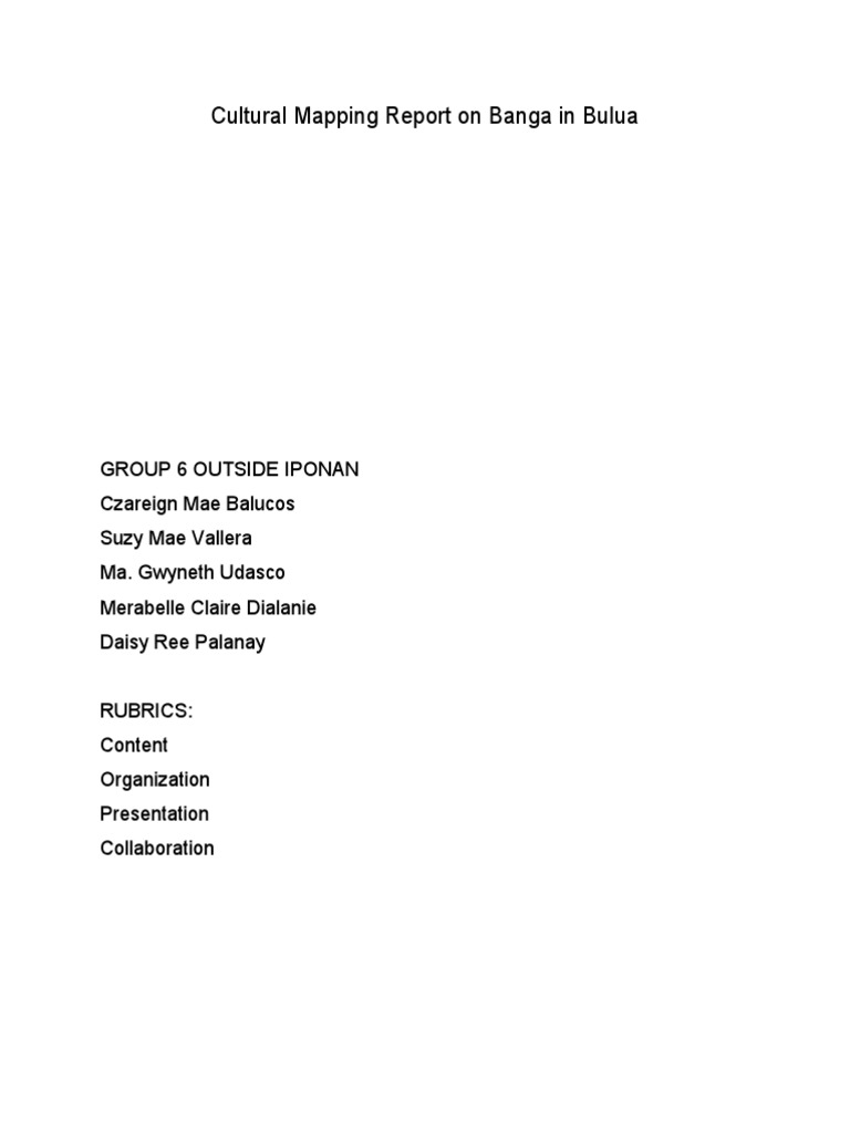 Cultural Mapping Report | PDF | Innovation | Sustainability