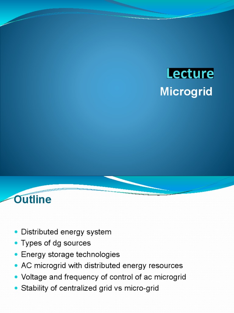 Lecture Slides Microgrid | PDF | Distributed Generation | Fuel Cell