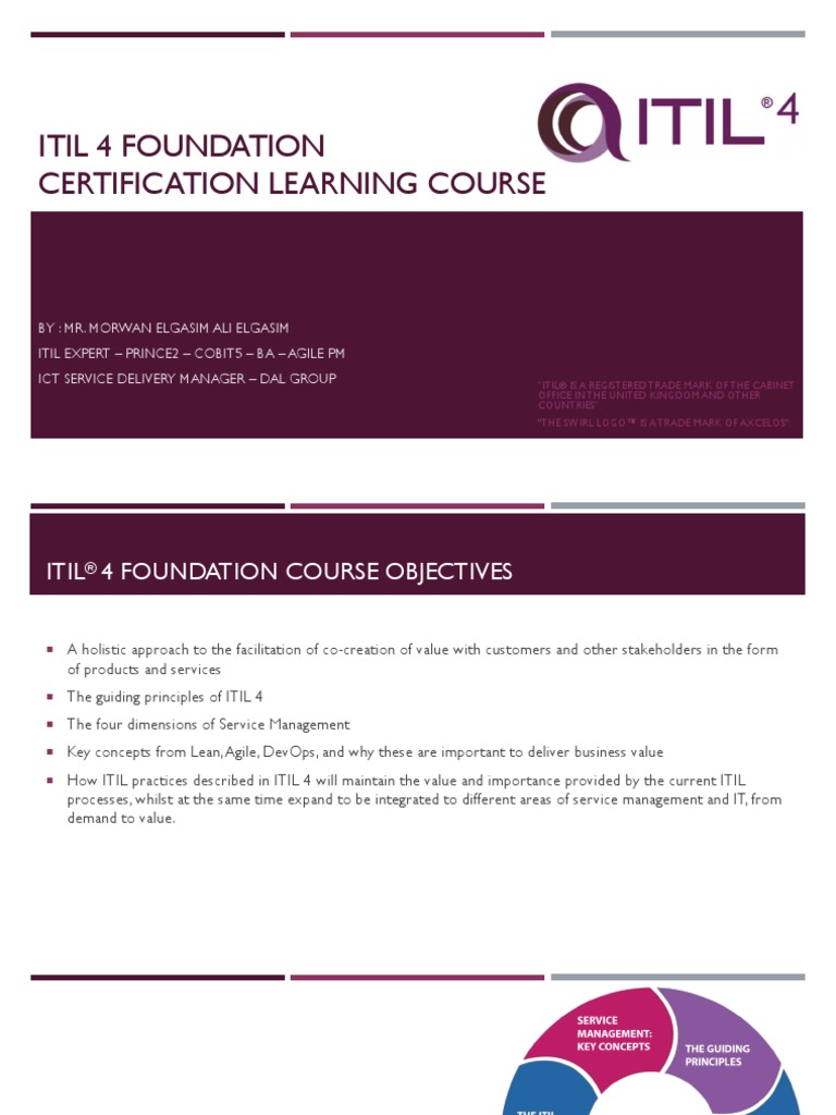 ITIL 4 Foundation Certification Learning Course - Day1 | PDF | Itil ...