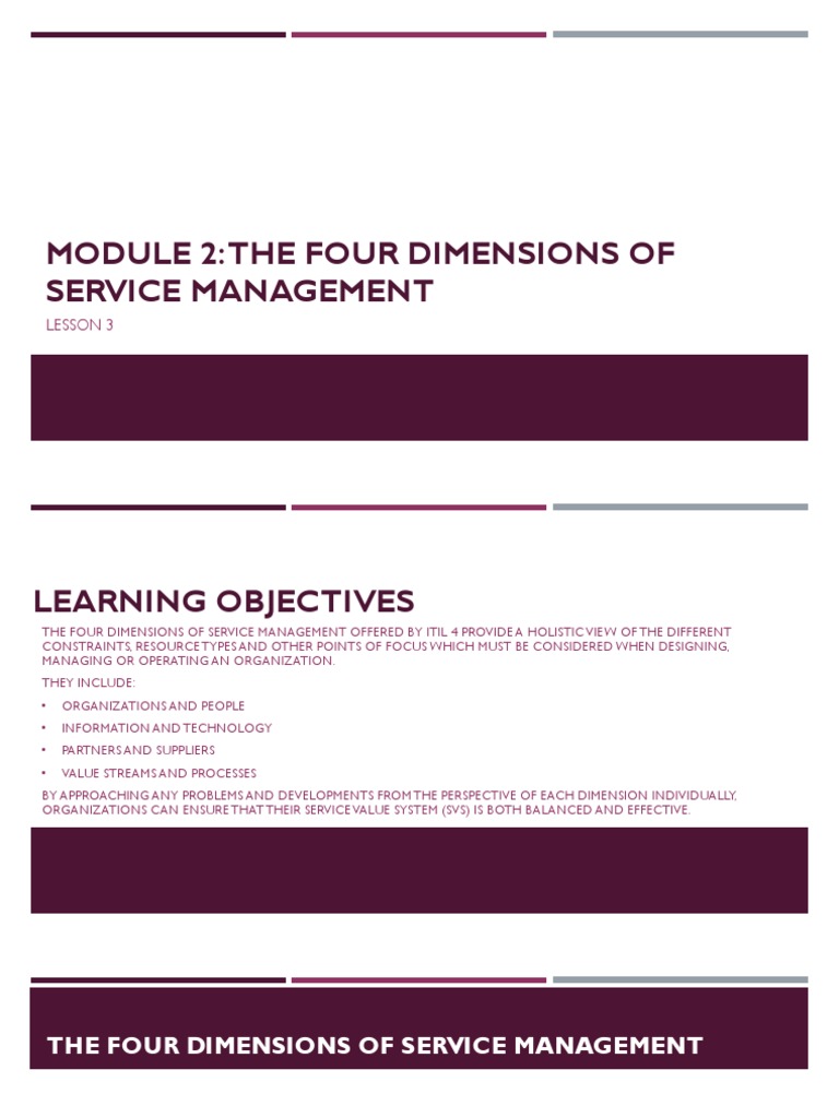 ITIL 4: Four Dimensions of Service Management | PDF | Supply Chain | Itil
