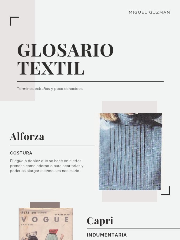 Glosario de Términos Textiles | PDF | Textiles | Seda
