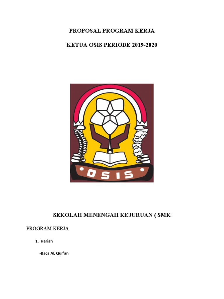 Proposal Program Kerja Ketua Osis Period | PDF | Bisnis | Seni