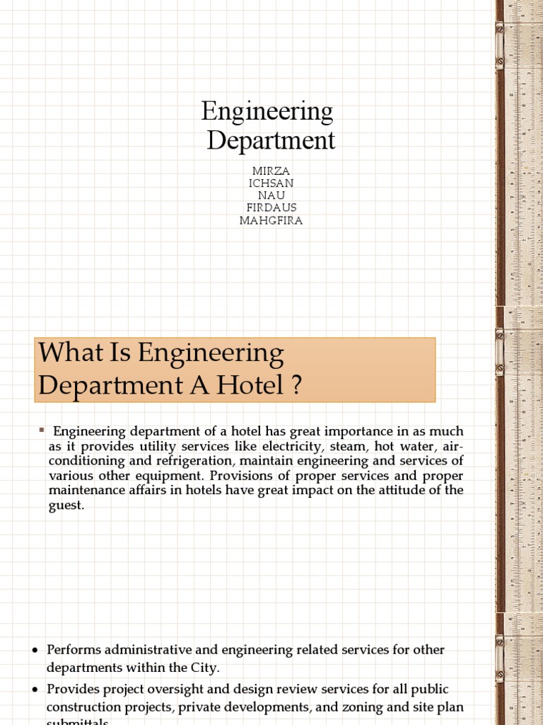 Hotel Engineering Department Overview | PDF | Engineering | Science