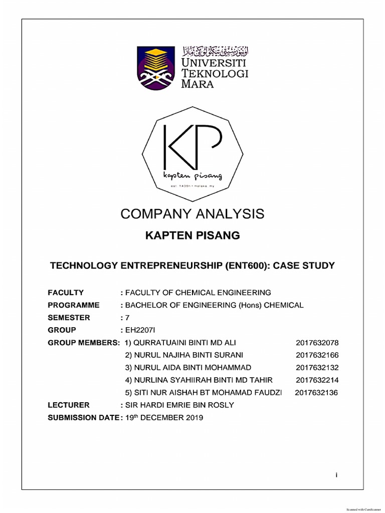 ENT600 Case Study Report Kapten Pisang 2 PDF | PDF