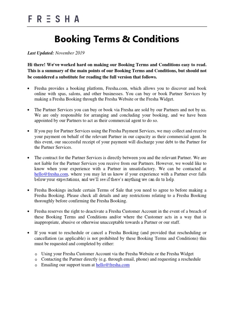 Legal Clauses Booking Terms - v3 PDF | PDF | Indemnity | Law Of Agency