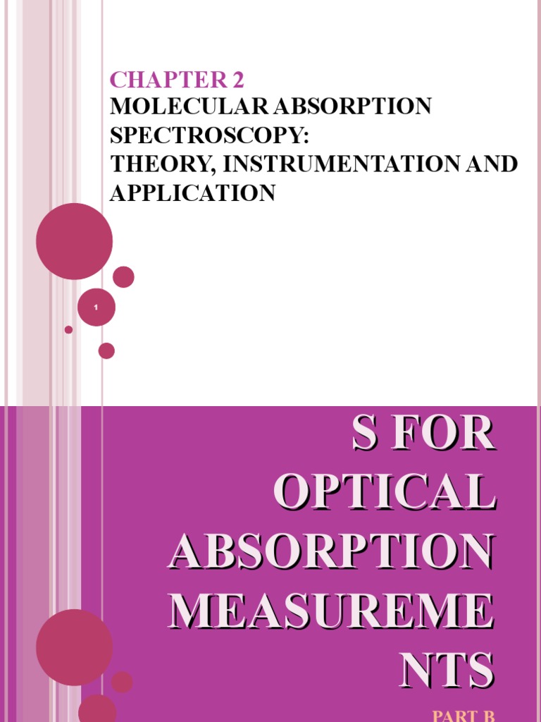 Chapter 2 (Part B) Instruments For Optical Absorption Measurements ...