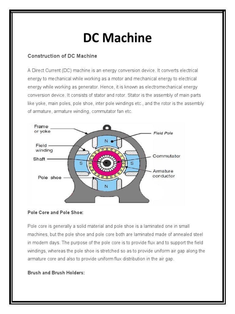 Construction of DC Machine | PDF | Electric Motor | Physical Quantities