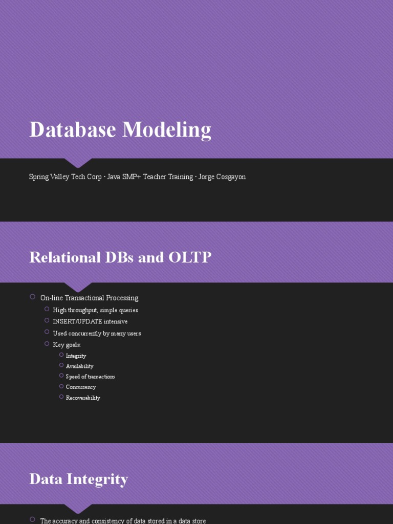 01 Database Modeling | PDF | Relational Database | Relational Model
