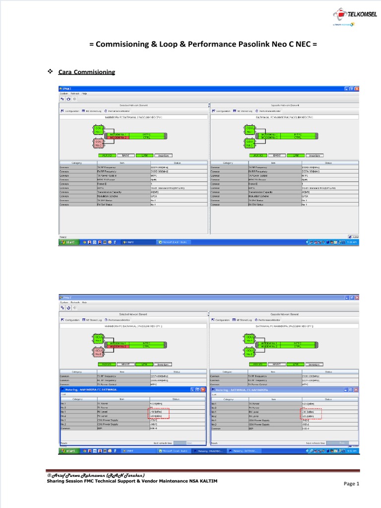 Commisioning & Loop & Performance Pasolink Neo C NEC | PDF