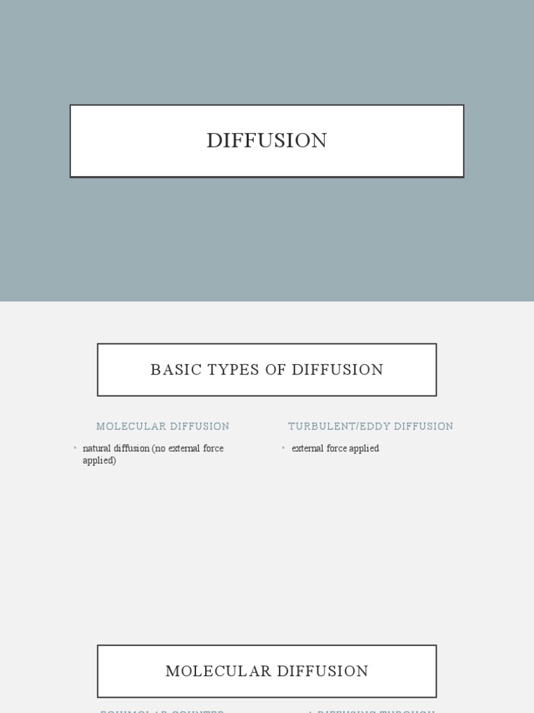 Diffusion in Gases and Liquids | PDF | Diffusion | Solution
