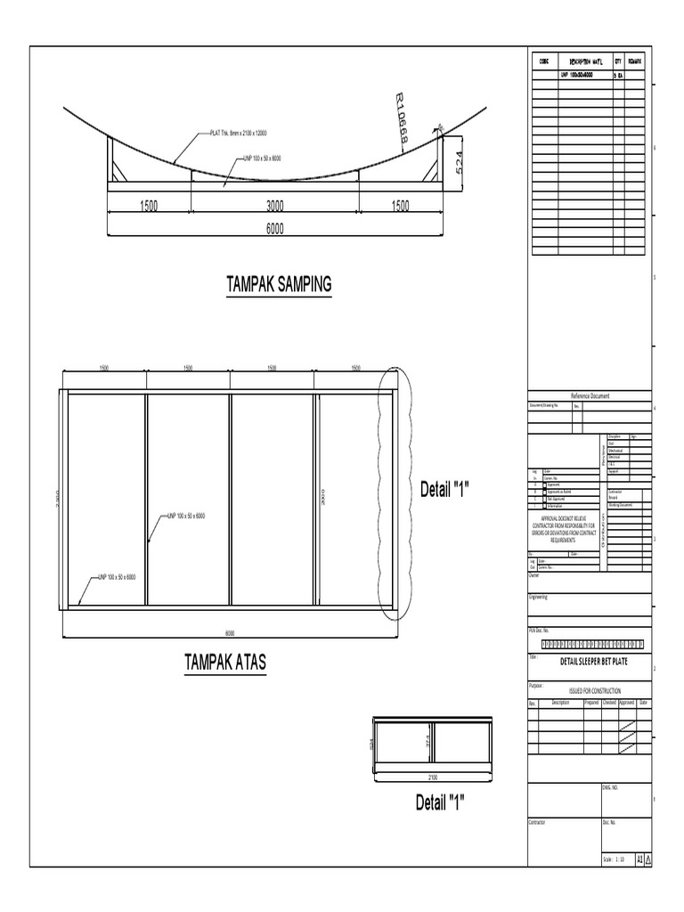 Tampak Samping: PLAT Thk. 8mm X 2100 X 12000 | PDF