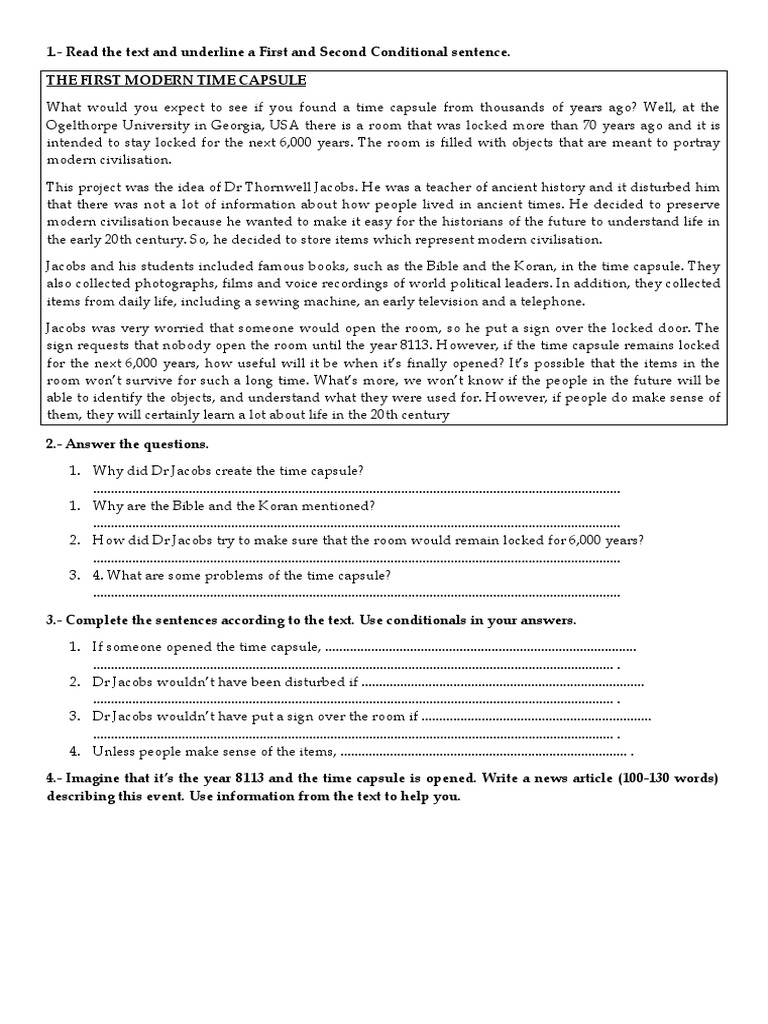 Reading - The First Modern Time Capsule | PDF