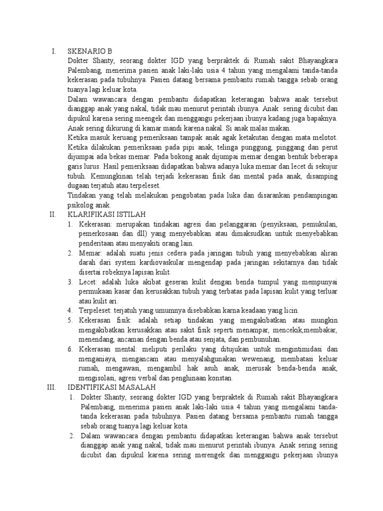 Skenario B | PDF | Pengembangan Diri | Kesehatan Holistik