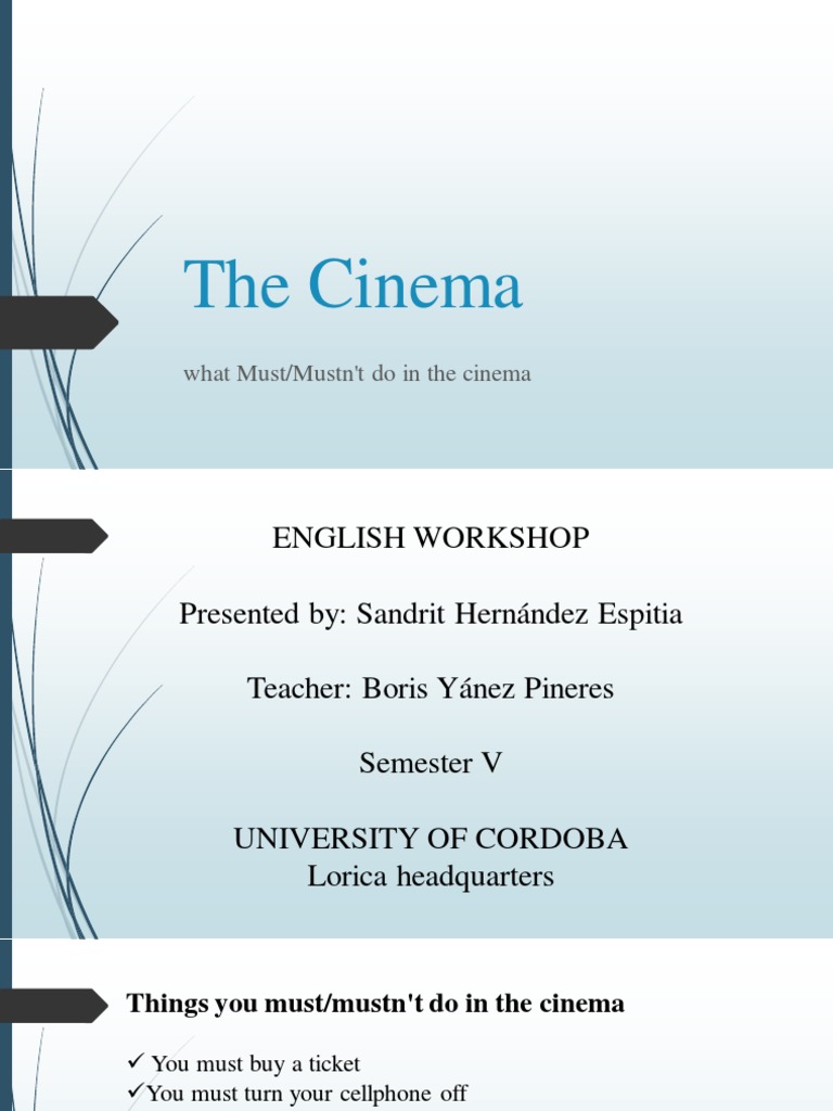 The Cinema: What Must/Mustn't Do in The Cinema | PDF