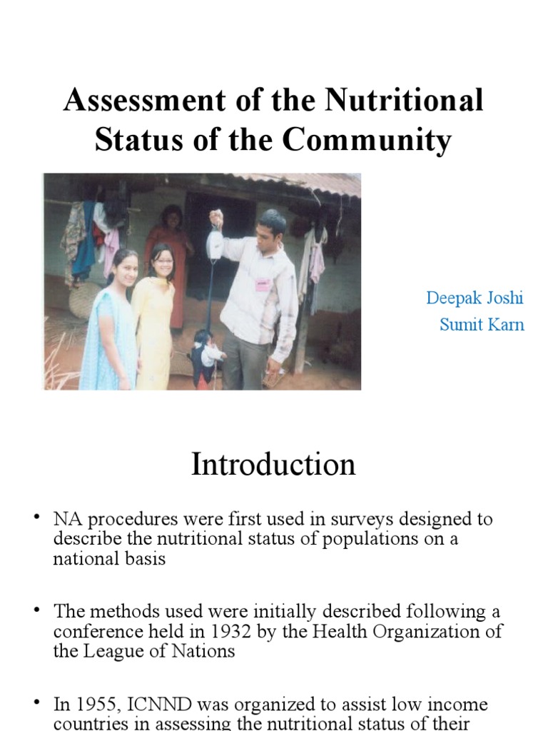 Community Nutritional Status Assessment | PDF | Malnutrition ...