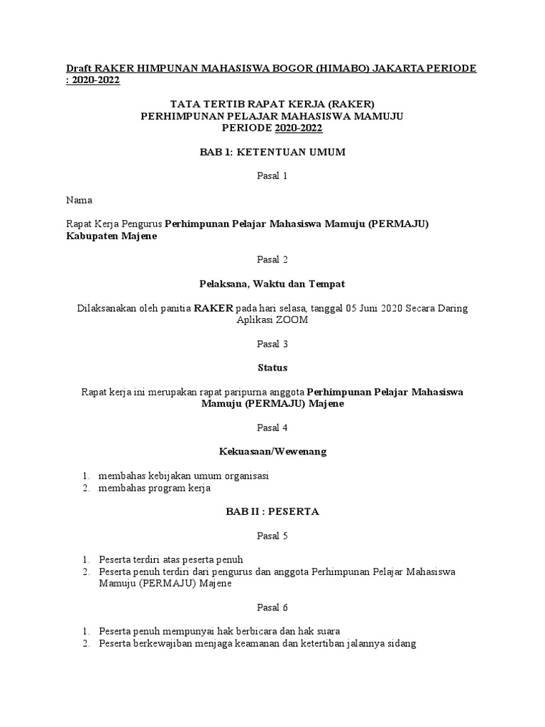 Draft RAKER Organda | PDF