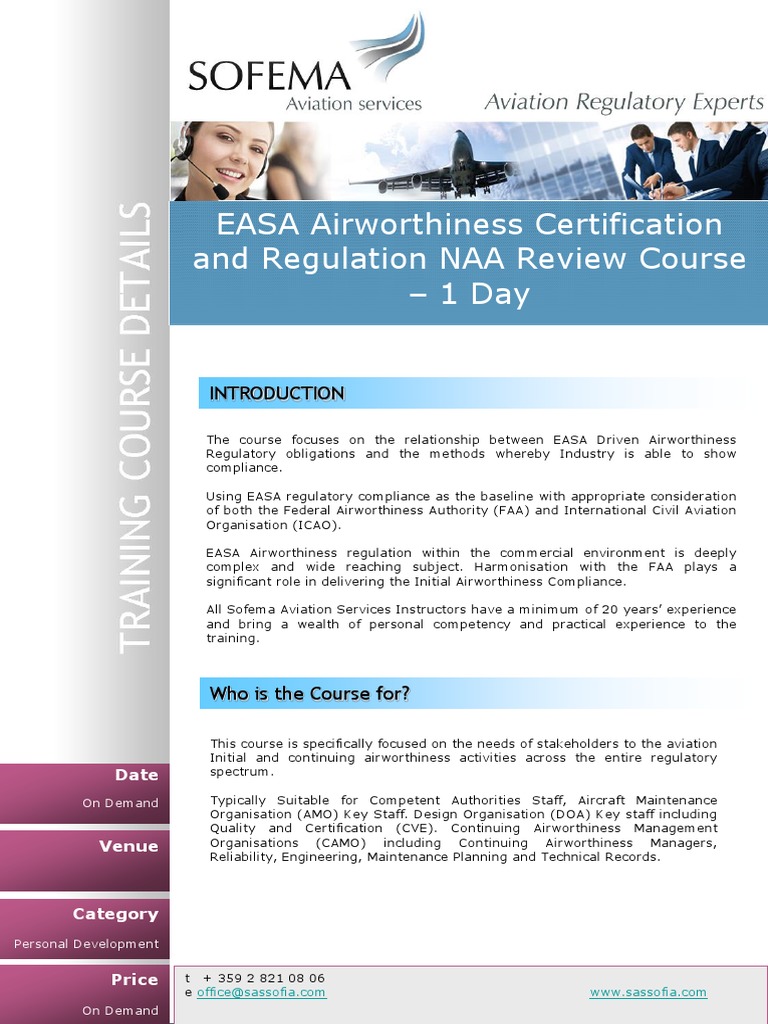 EASA Airworthiness Certification and Regulation NAA Review Course - 1 ...