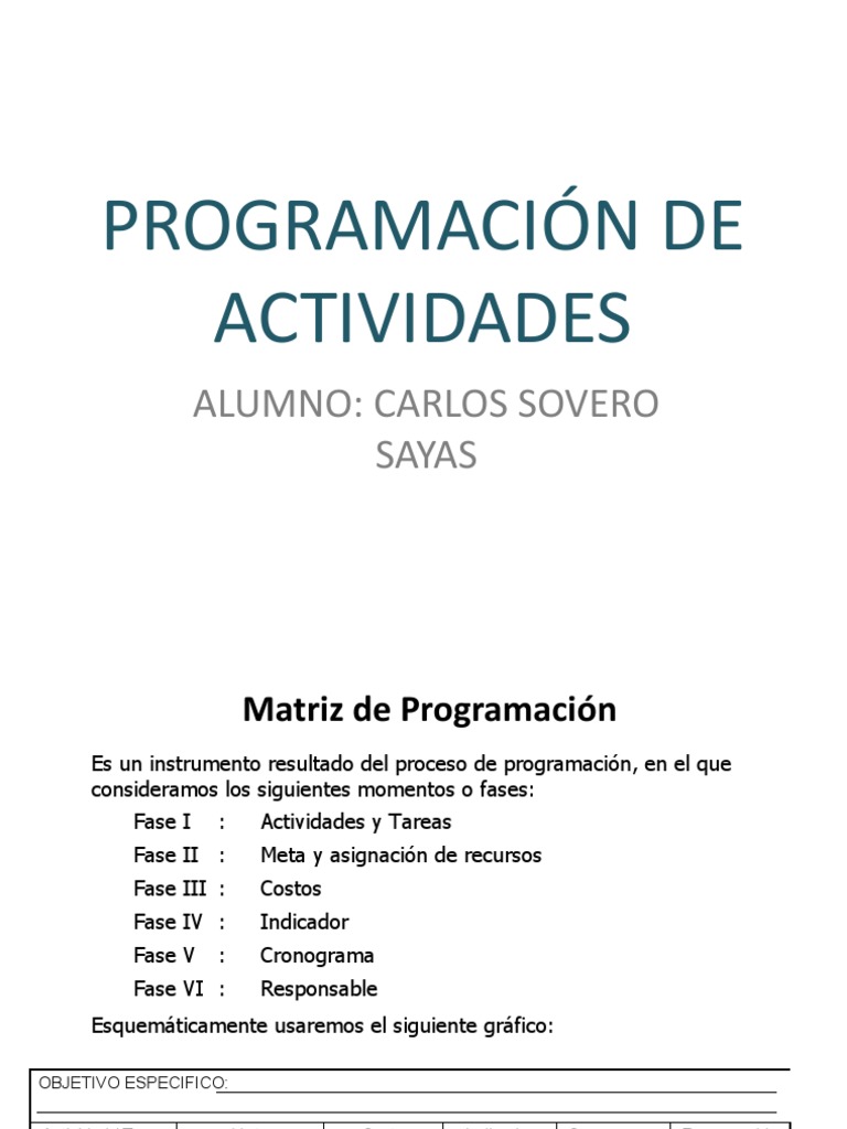 Programación de Actividades 2 | PDF