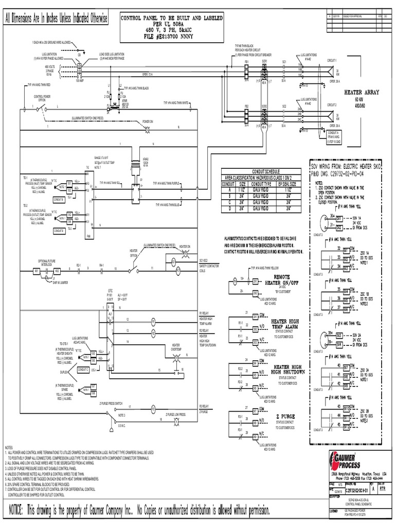 Area Classification: Hazardous Class 1 Div 2 Conduit Size Conduit Type ...