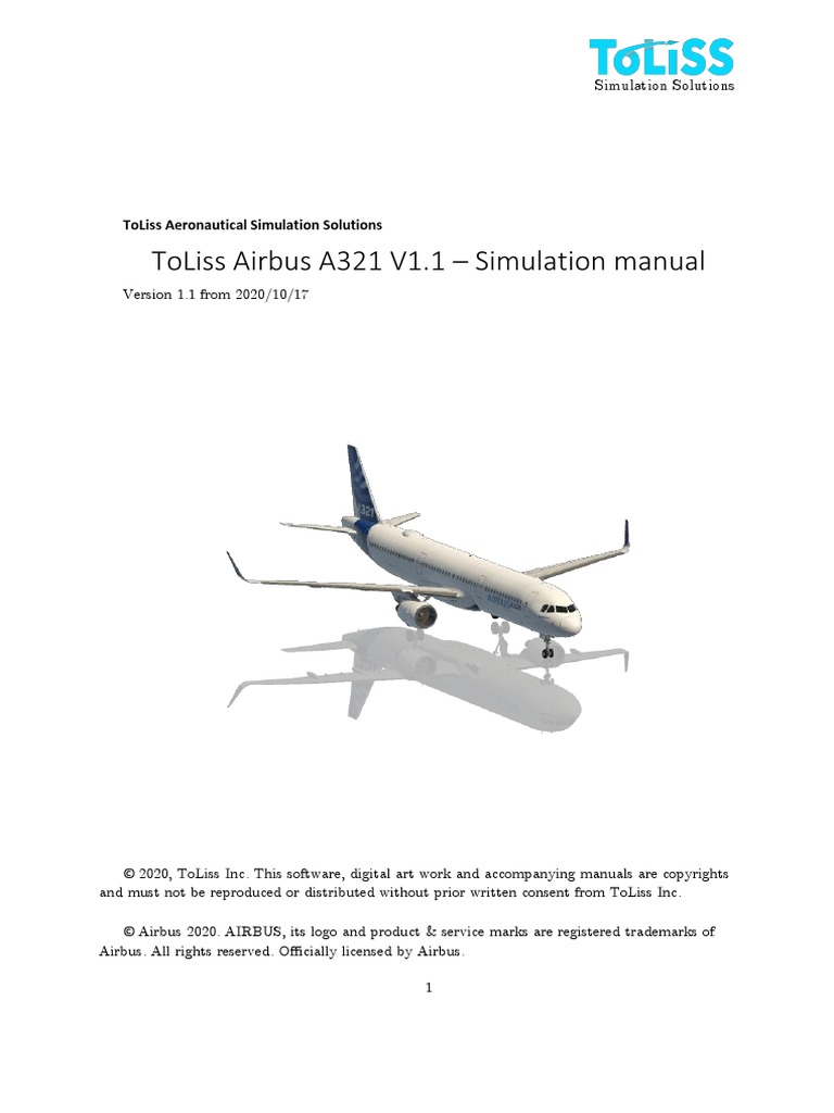 Toliss Airbus A321 V1.1 - Simulation Manual | PDF | Landing Gear | Cockpit