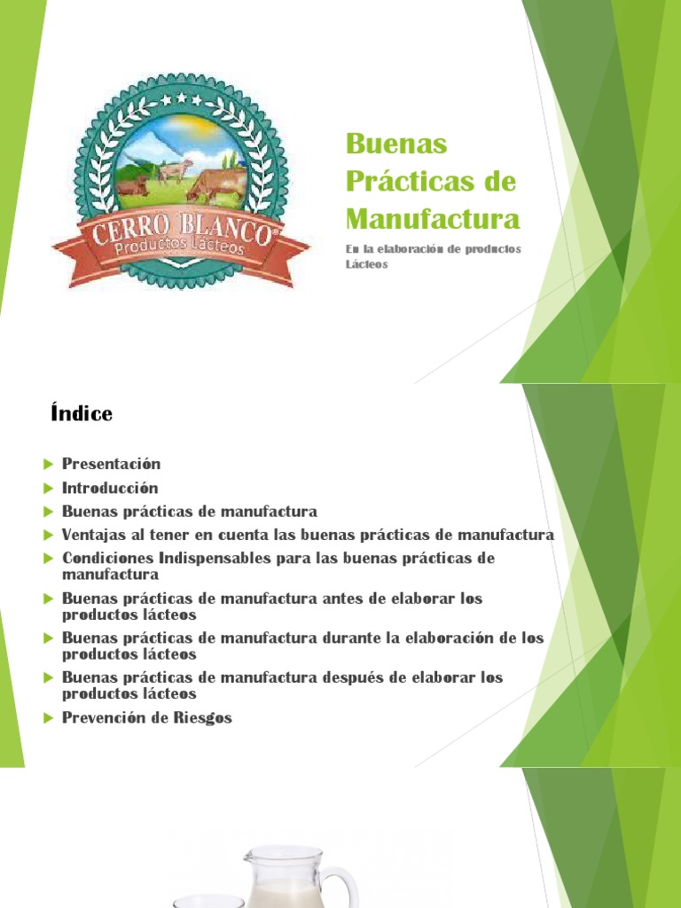 Cartilla de Buenas Prácticas de Manufactura PDF | PDF | Productos lácteos | Leche