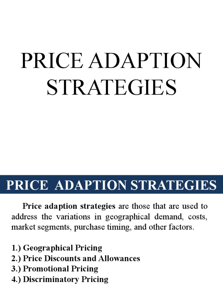 Price Adaptation Strategies in Marketing | PDF | Discounts And Allowances | Pricing