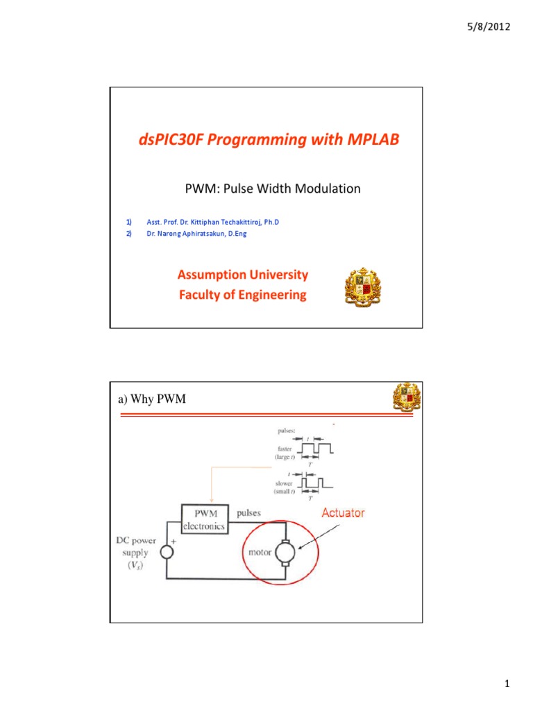 Programming Pulse Width Modulation (PWM) on a dsPIC30F Microcontroller for Motor Speed Control ...